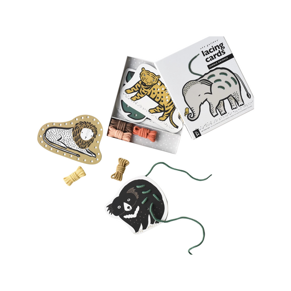 Wee Gallery Jungle animals lacing cards – Les Petits Voyous
